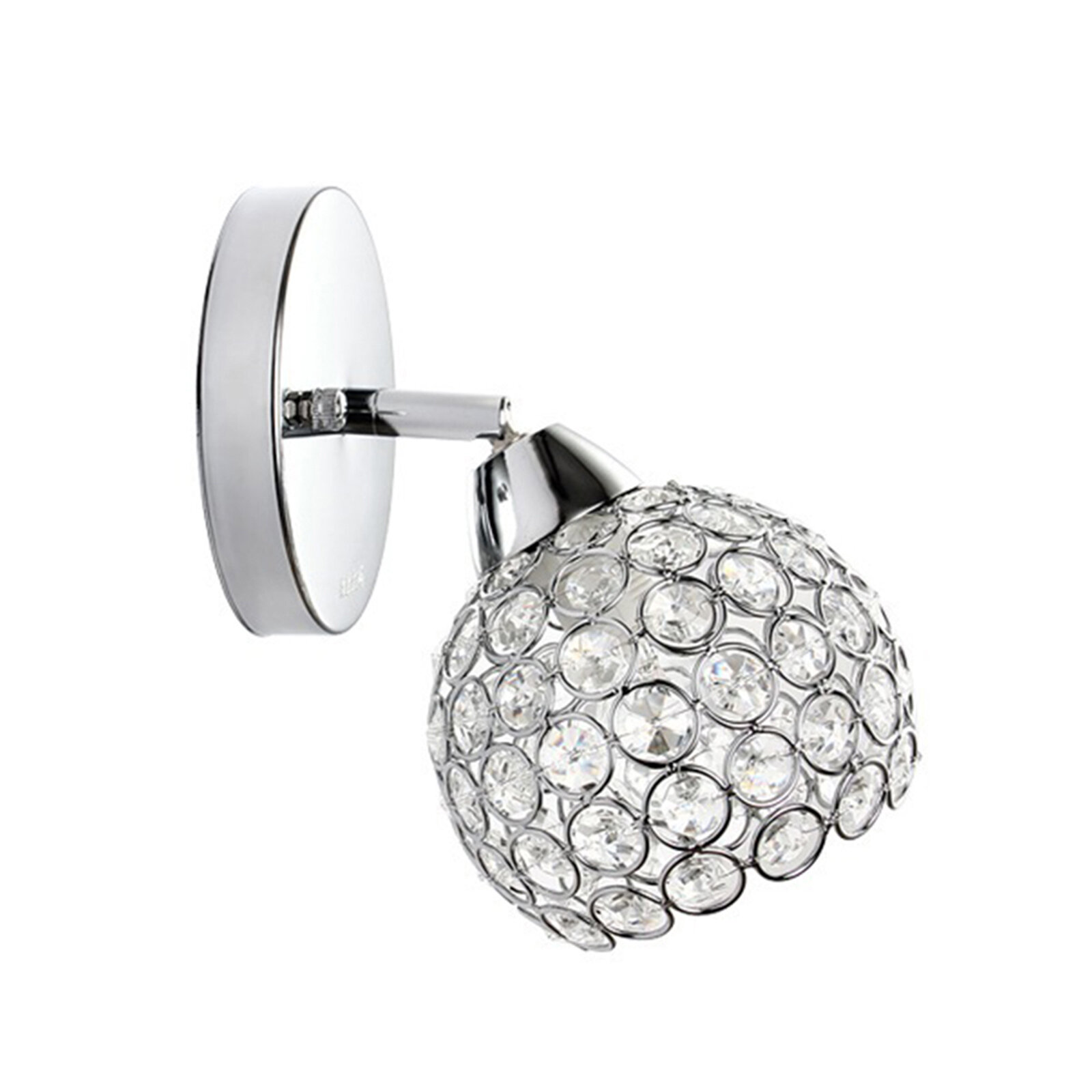 Светильники для стены кристаллические современные со вставкой G9 LED круглые для спальни при изголовье кровати для столовой коридора, материал металл кристалл, цвет серебристый, размер L180*W100*H100mm, вес 330г, количество 1 шт.
