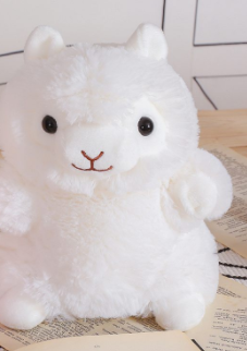 Милая Супер Милая Творческие Игрушки Белая Альпака Ручная Кукла Шийные Игрушки Дети Ранное Образование Рассказ Кукла Patch Кукла Количество Перчатки Кукла (Белый)