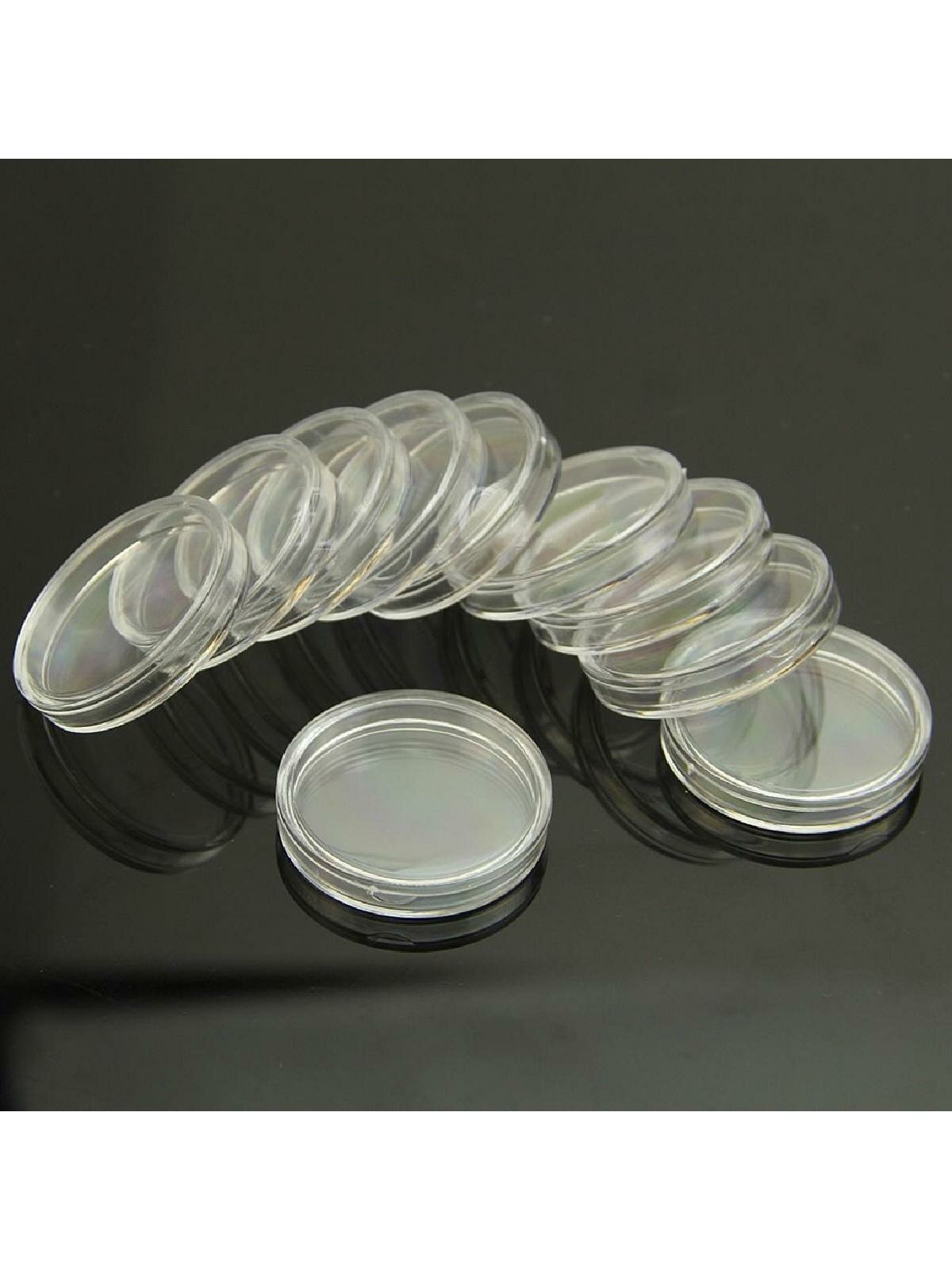 38 мм 10 шт Прозрачные Круглые Футляры Для Хранения Монет Держатель Капсул Пластиковый Полезный Новый