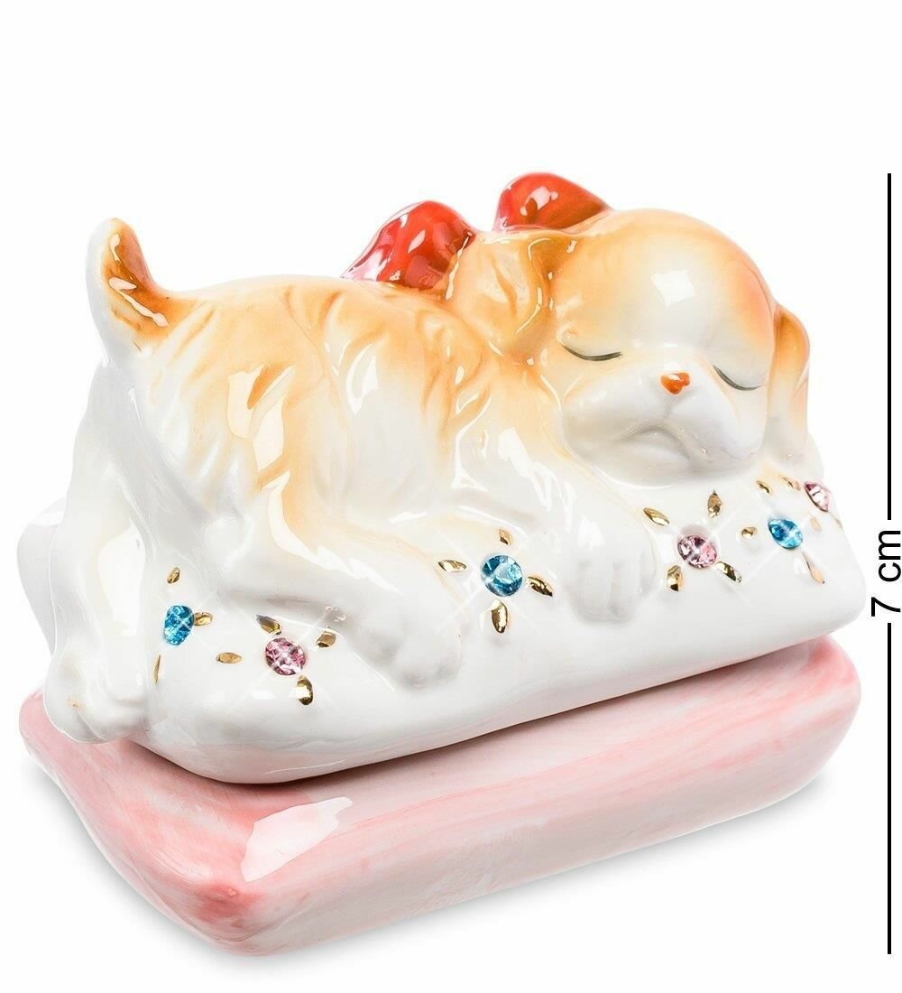 Шкатулка фарфоровая Щенок A1968873 разностор, Фарфор, Китай.