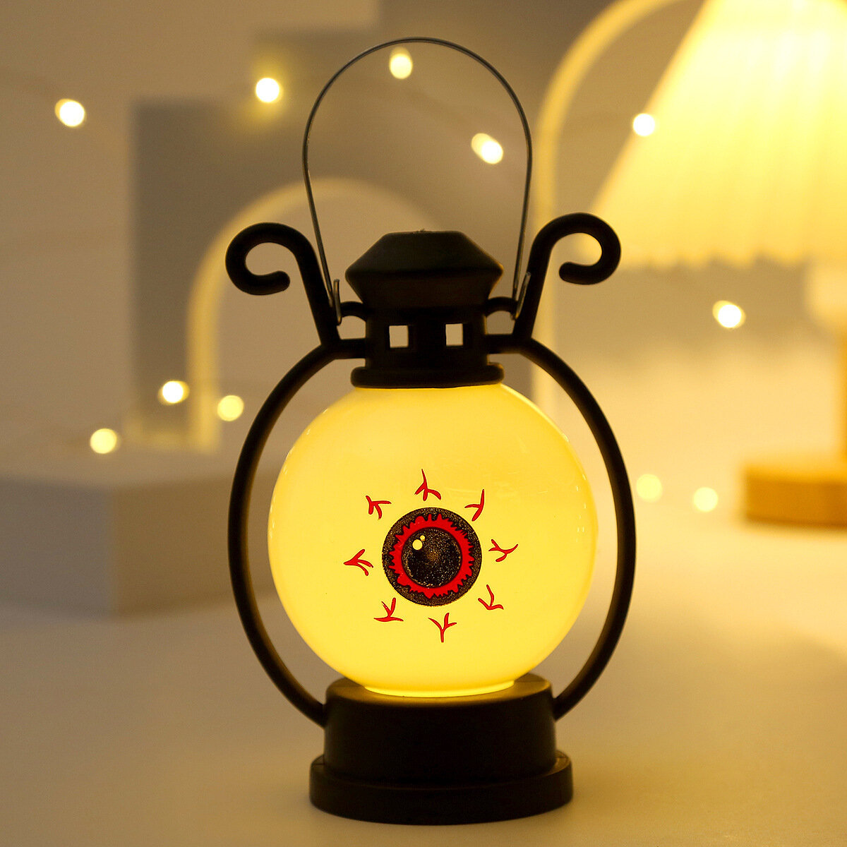 Ручной фонарь в форме тыквы на Хэллоуин, светодиодный электронный светильник-свеча, реквизит для украшения вечеринки, украшение с рассеянным светом