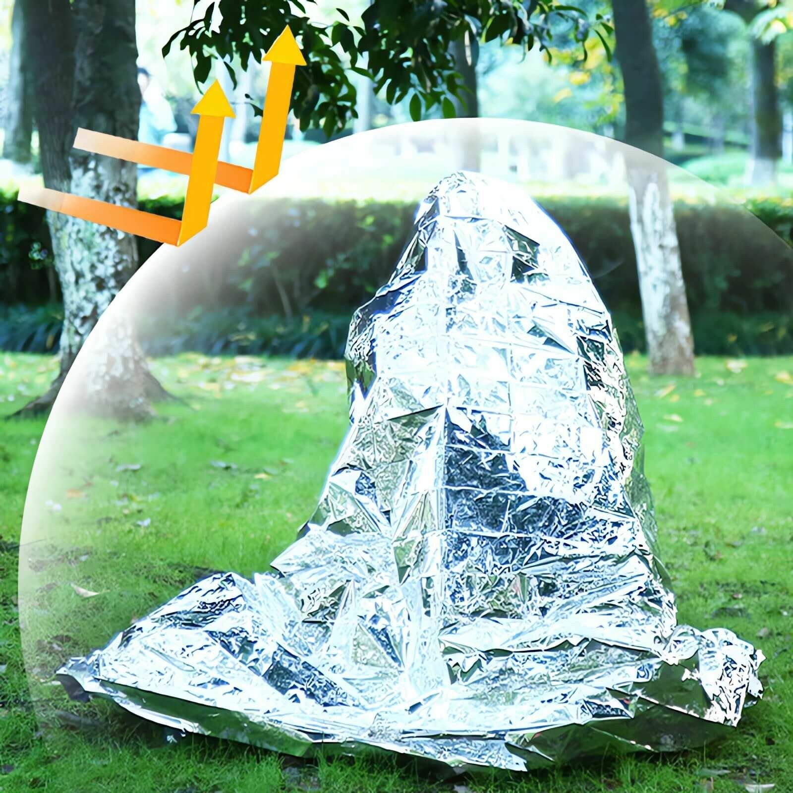 Термоодеяло спасательное 1 шт для обертывания многоразовое Ti-Tilan одеяло изотермическое туристическое с подогревом