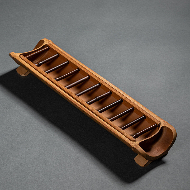 Бамбуковая многоярусная подставка для чашек, двухслойное хранение, бамбуковая охлаждающая фильтрующая подставка для чашек, простая подставка для чайных чашек, сушилка для чашек, дренажная подставка