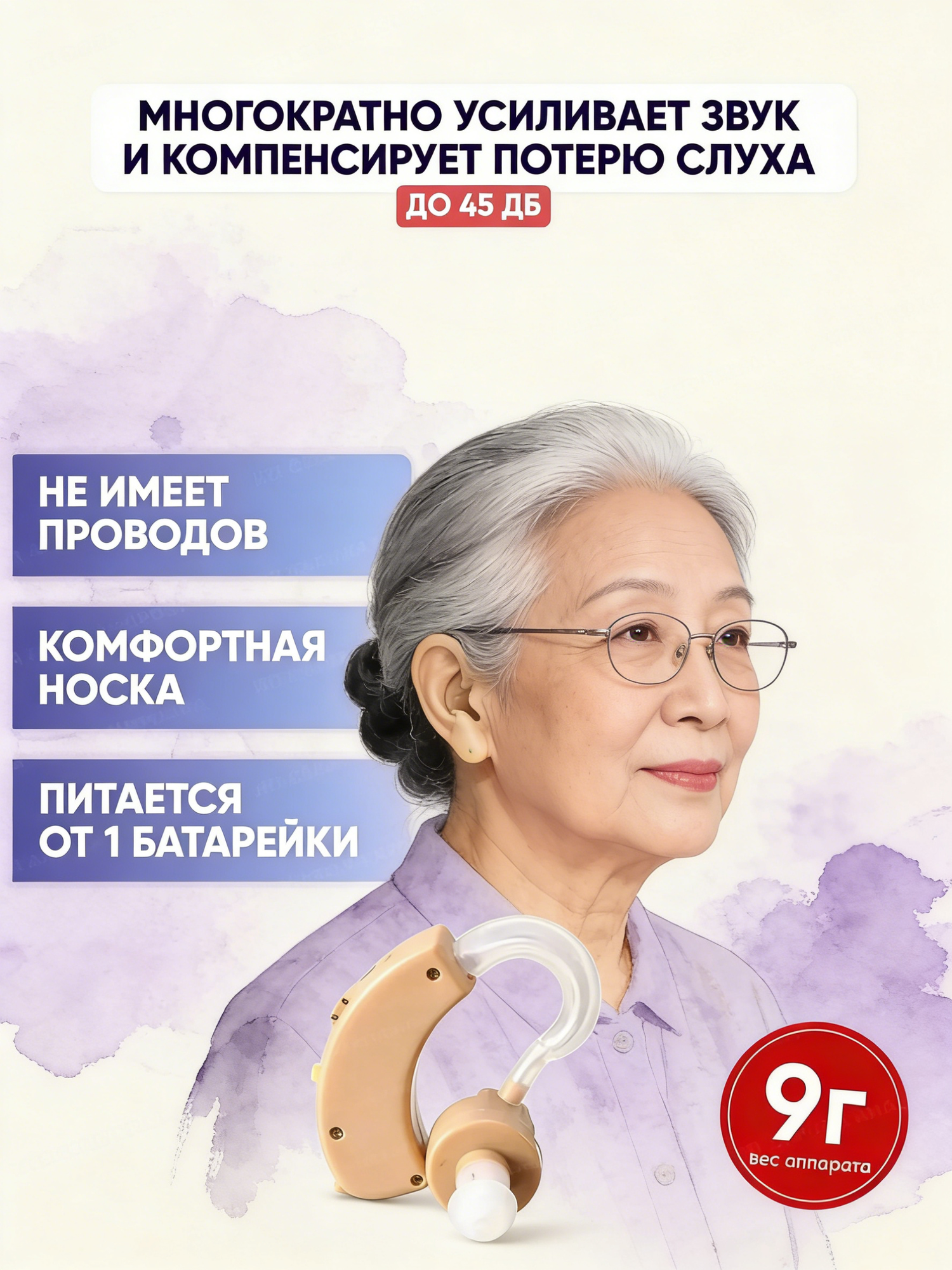 Усилитель слуха на аккумуляторе с функцией Bluetooth, заушный цифровой слуховой аппарат для пожилых