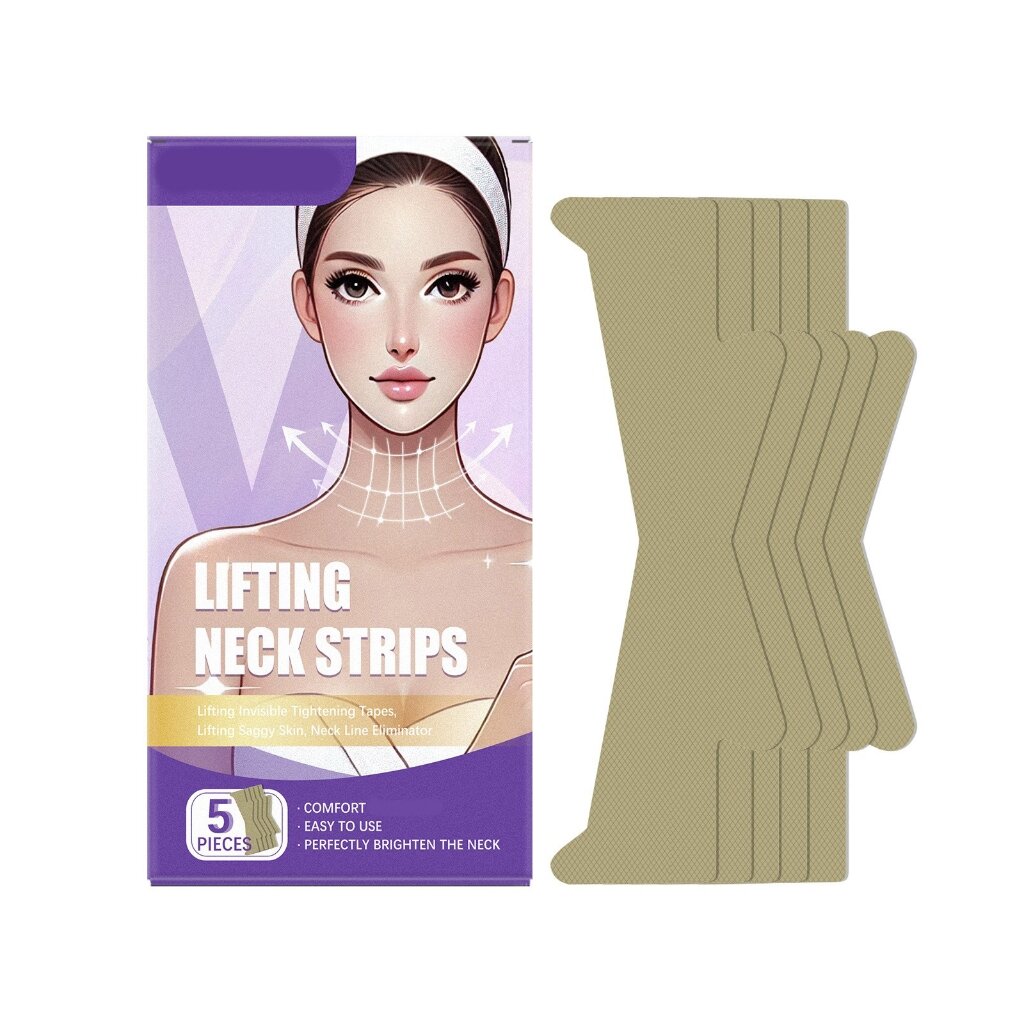 5PCS Lifting Neck Strips Neck Lifter Tape Firming and Repairing Makeup Tool for Wrinkle Prevention and Skin Tightening