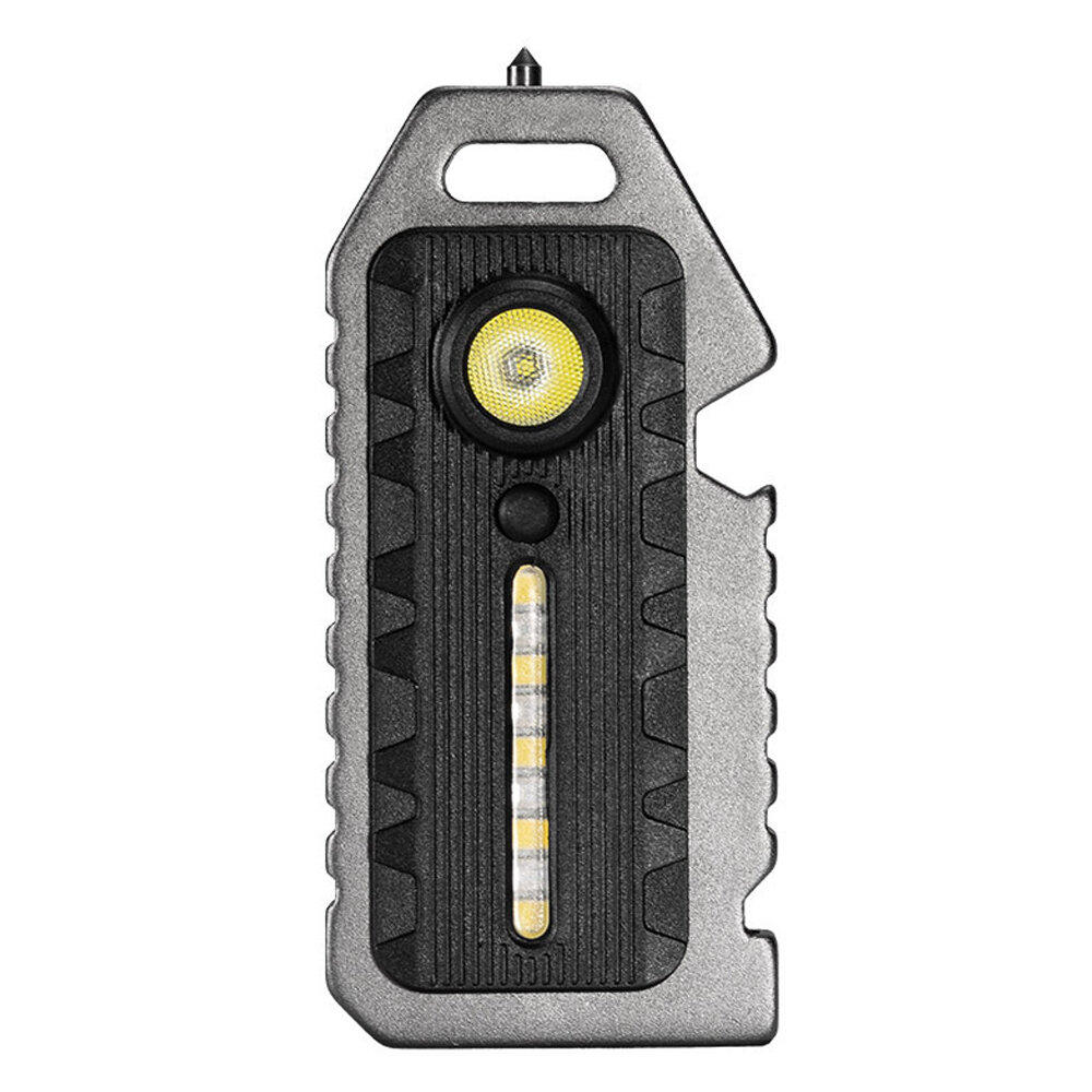 COB Брелок-фонарик Портативный перезаряжаемый кемпинговый светильник Карманный рабочий фонарь с 5 режимами освещения Аварийный свисток Домкрат для окон Открывалка для бутылок Для кемпинга Походов Рыбалки Осмотра