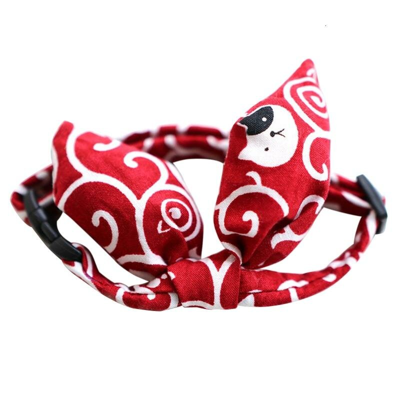 Ошейник для кошки с бантом, красный - S