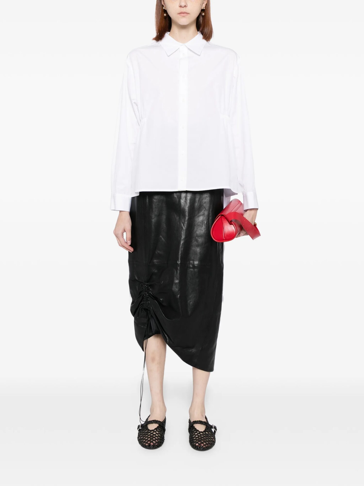Рубашка Yohji Yamamoto, размер 44, бежевый/белый — фото 1