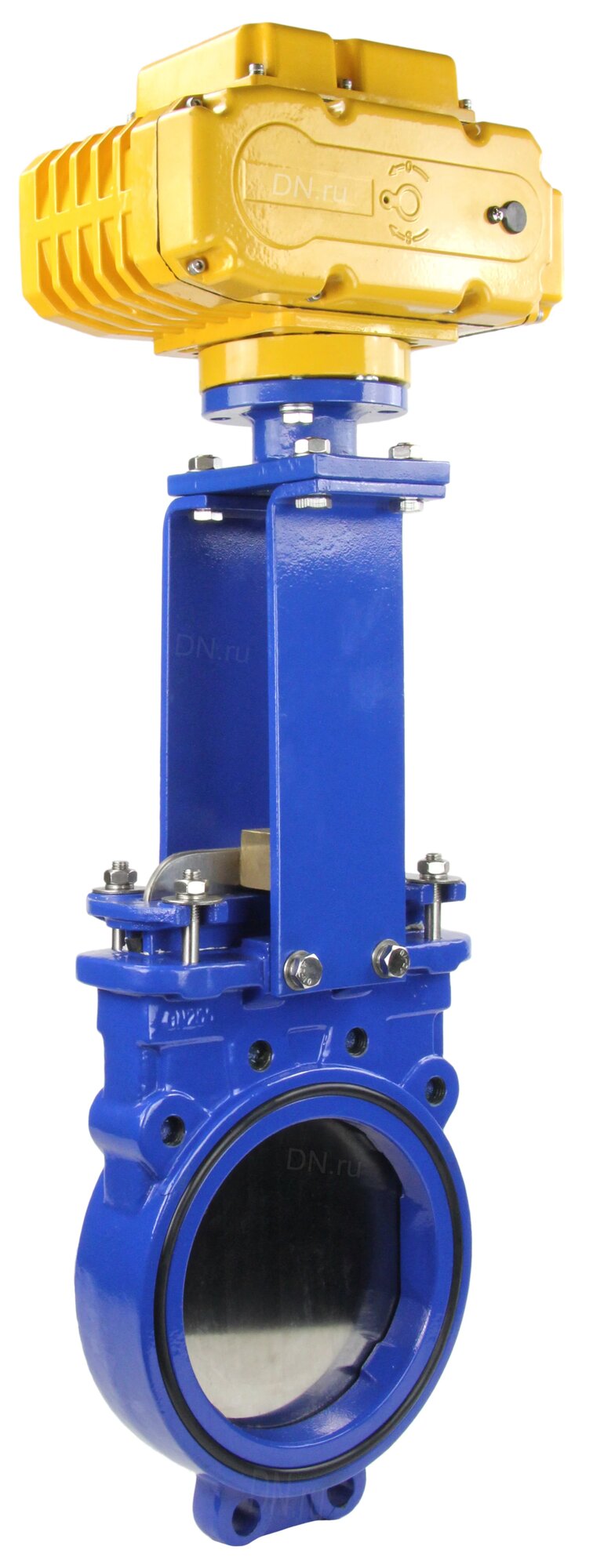 Задвижка шиберная DN.ru ДУ200 Ру10 NBR ножевая чугунная межфланцевая двухсторонняя с электроприводом DN.ru-МТ-200 220В