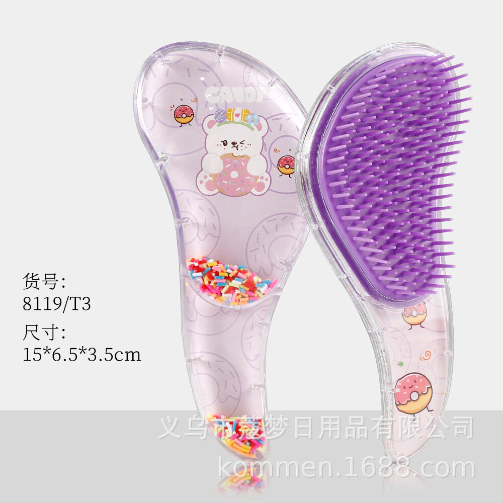 Новая прозрачная расческа, анти-заколка, массажная расческа, гладкая расческа для волос, милая пластиковая расческа, детская расческа с мультяшным дизайном