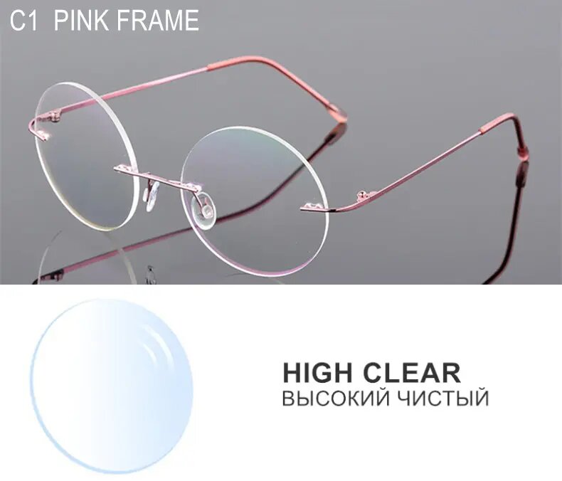 Безрамочные очки для близорукости F088 HIGH CLEAR LENS C1, 0