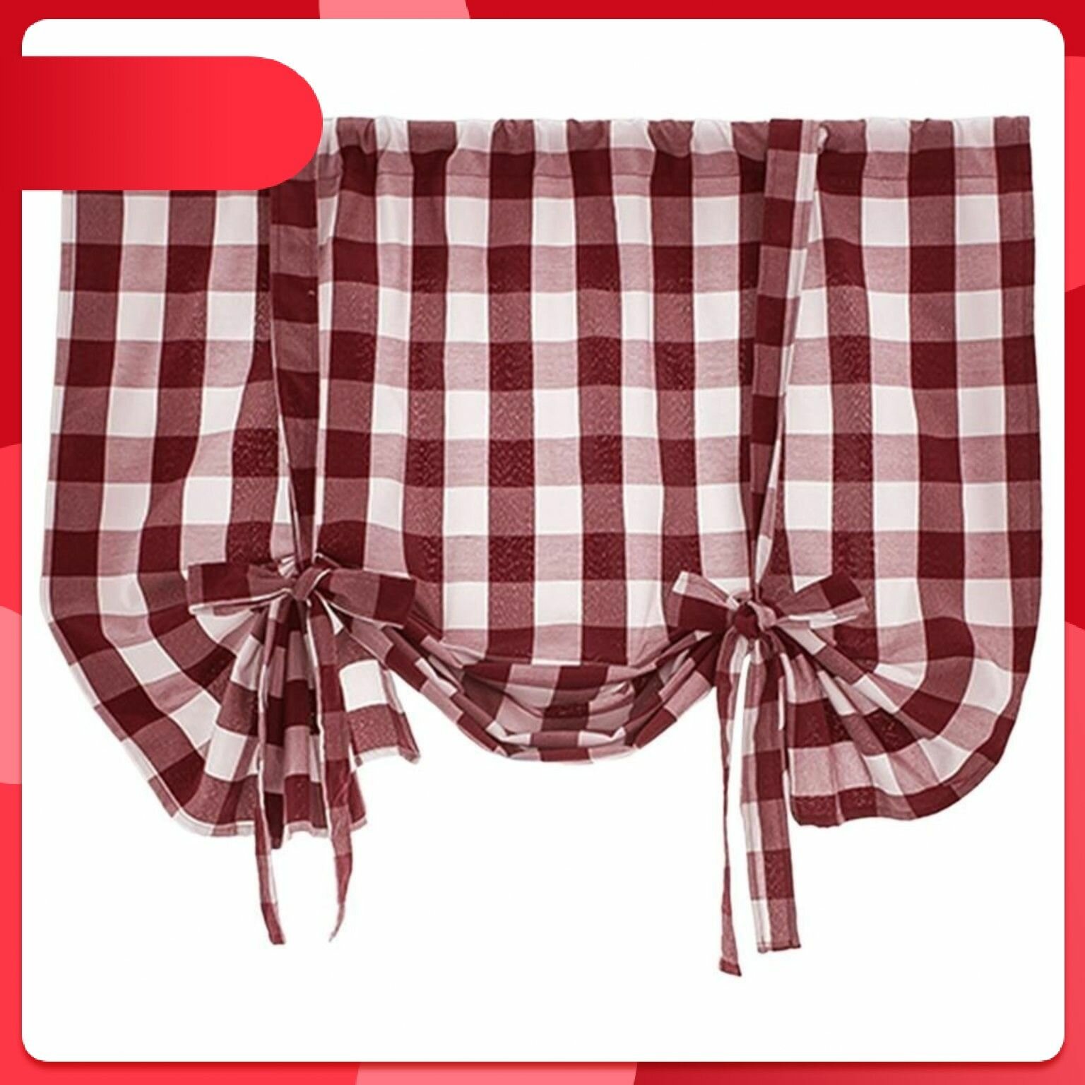 Шторы в деревенском стиле в клетку с буйволиным принтом Мульти