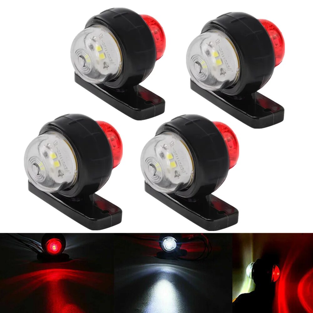 4 шт. LED боковые габаритные огни White Red 12-24V