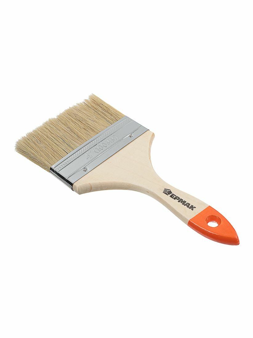 Кисть малярная 100мм 4" HEADMAN Стандарт (плоская, натур. щетина)