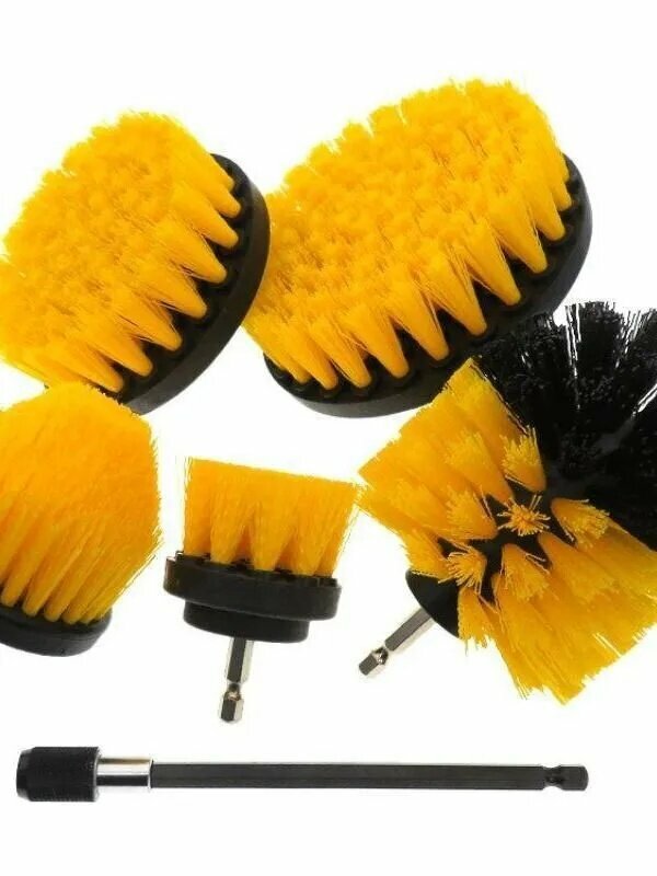 Набор щеток насадок на дрель и шуруповерт / Щетки для шуруповерта для чистки, мойки, полировки, 6 предметов
