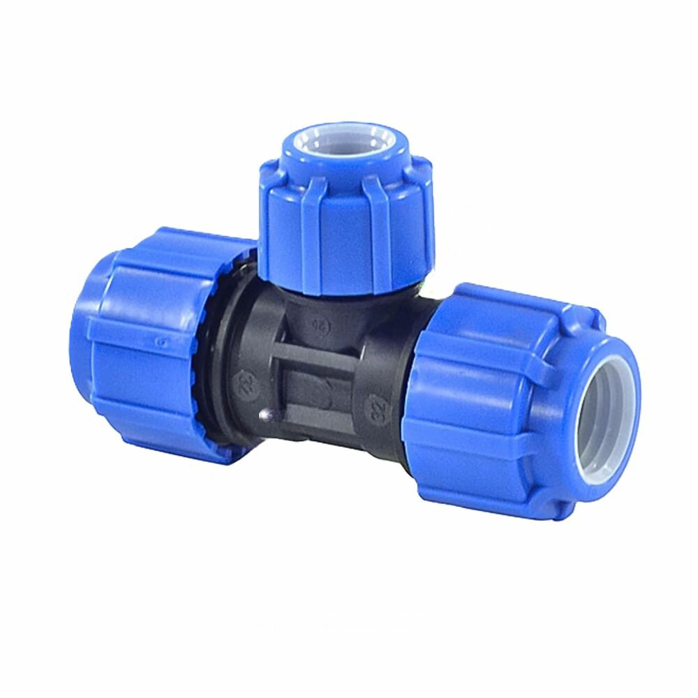 Тройник компрессионный ПЭ переходной Дн 25х20 Ру16 тпк-аква 51252025