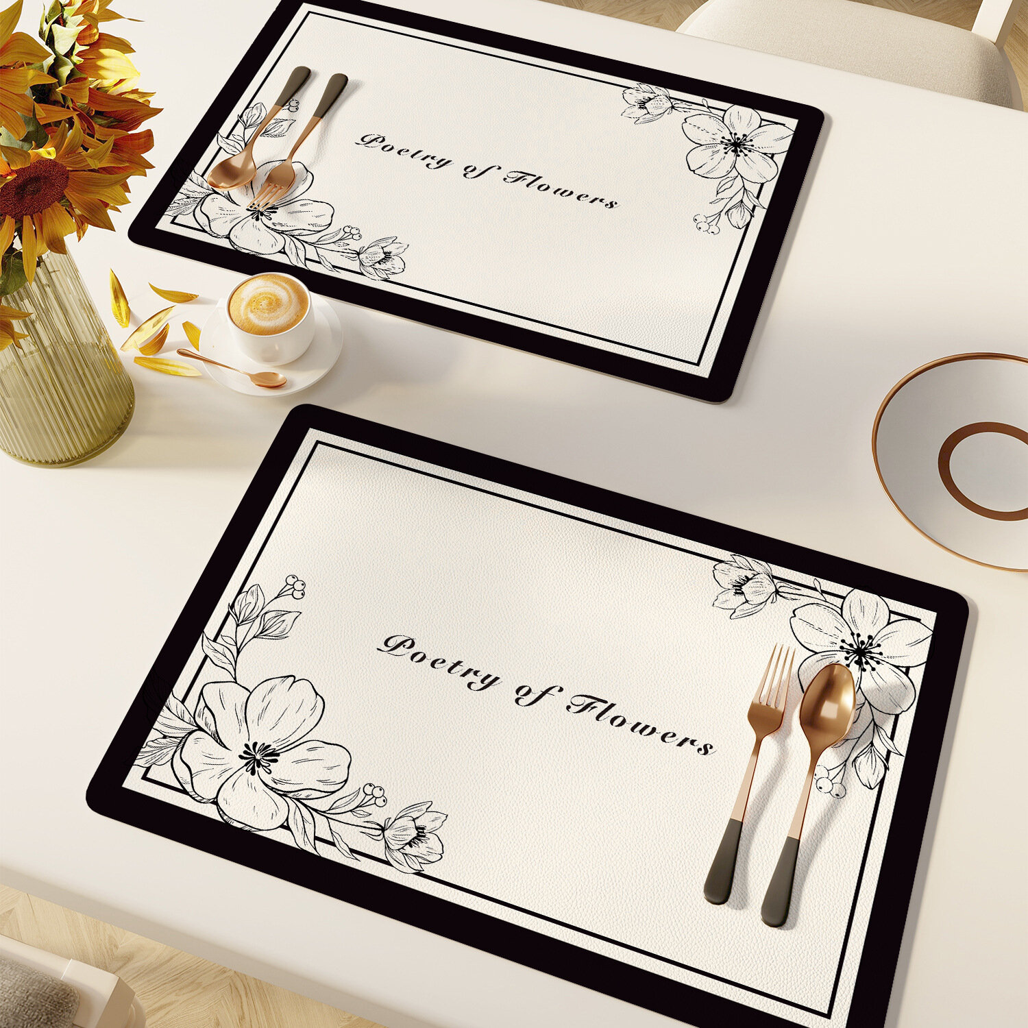 Кожаная подставка для столовых приборов, водонепроницаемая, маслостойкая, термоизоляционная, роскошная, высококачественная, западная обеденная подставка, подставка для кофемашины, столовая подставка, моющаяся подставка