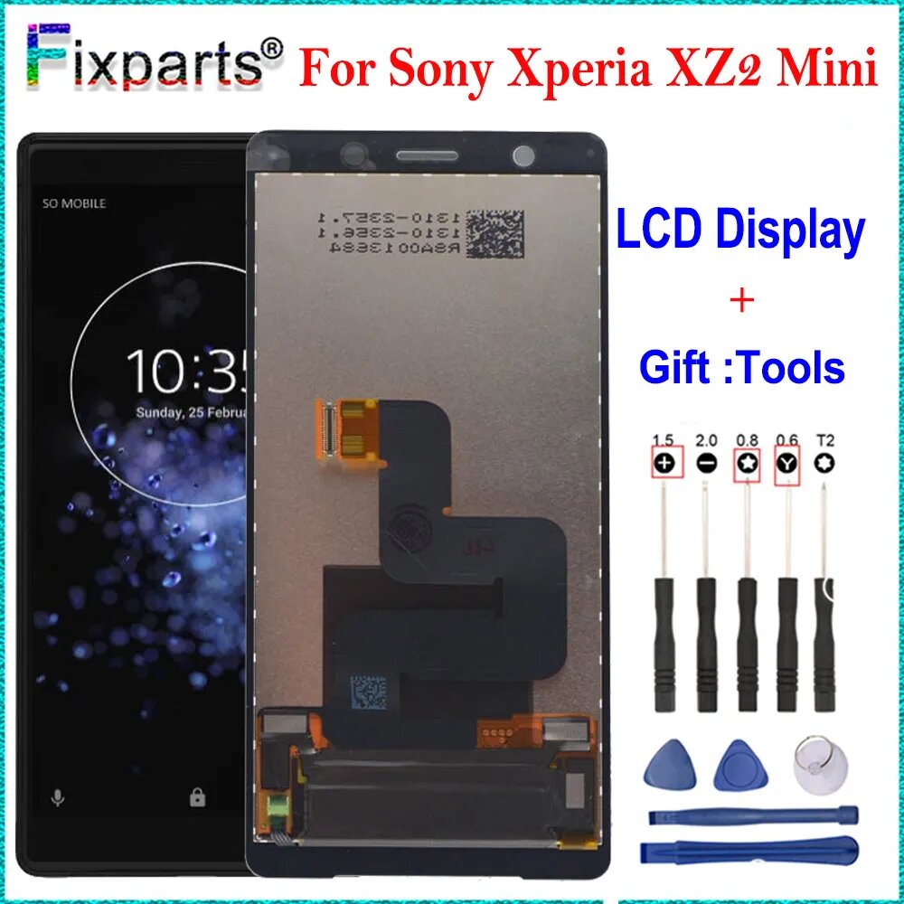 Протестировано, полностью хорошо, 5,0 дюйма, для Sony Xperia XZ2, компактный ЖК-дисплей, дигитайзер сенсорного экрана в сборе, замена для Sony XZ2 Mini LCD Silver No Frame