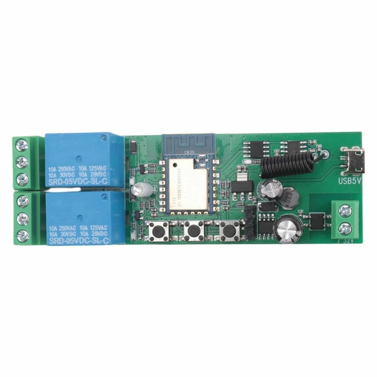 Умный коммутатор Tuya Smartlife Wifi, реле, 2 канала, 5 В/7-32 В