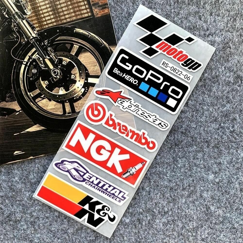 Наклейки на мотоциклы, виниловые наклейки на шлемы, водонепроницаемые декоративные аксессуары, NGK, GOPRO, SHOEI, MOTUL