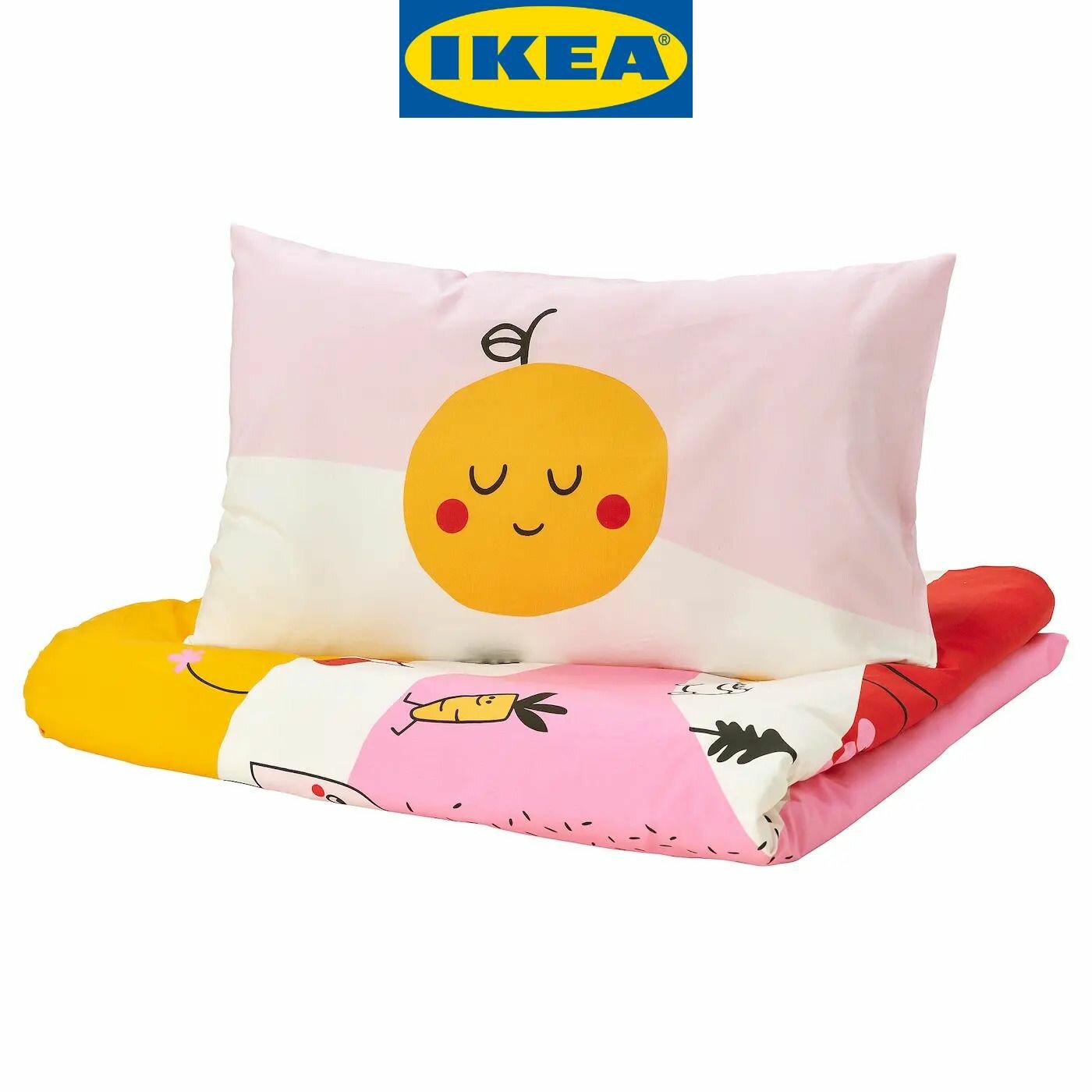 Икеа GR NFINK Грюнфенк Одежда 1 наволочка - детская кровать, многоцветные / полосатые узоры, 110x125 / 35x55 см