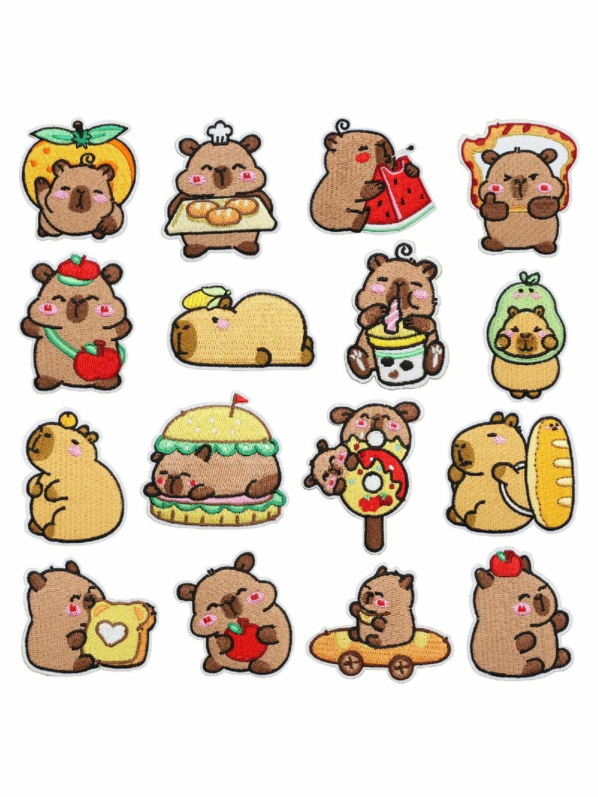 16 шт. Вышитые аппликации с мультяшными животными для детской одежды и аксессуаров