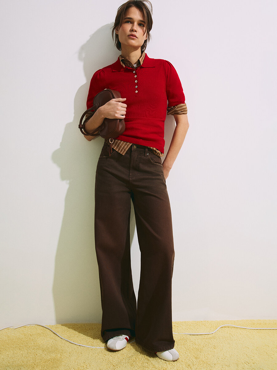 Джинсы широкие mix and match 