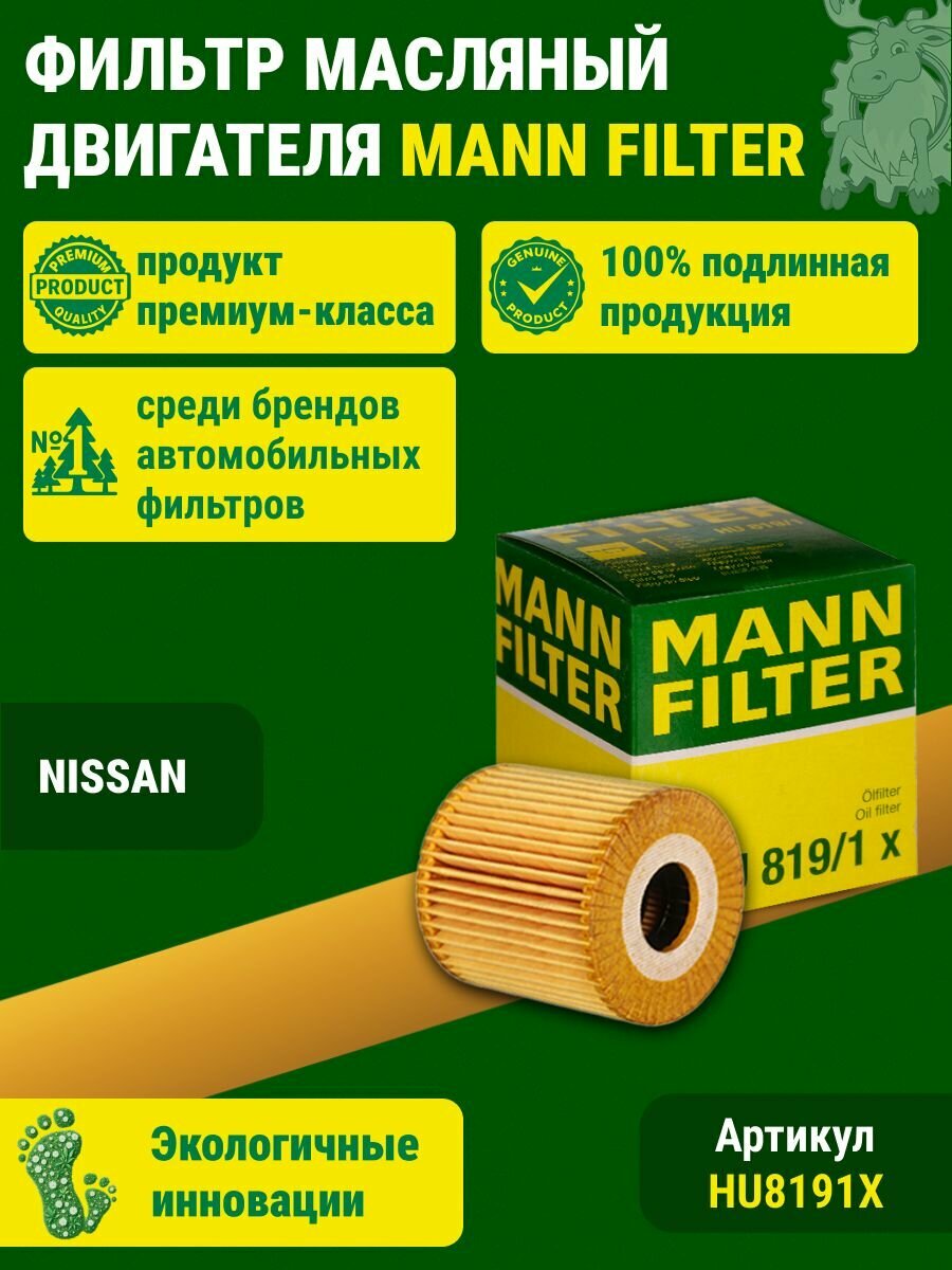 Фильтр масляный двигателя MANN (HU8191X)