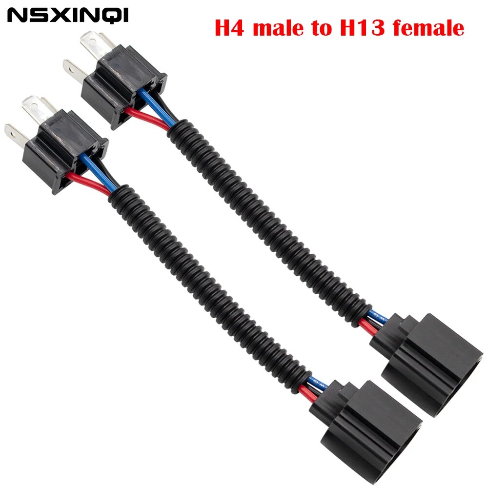 NSXINQI 2 шт. H4 штекерный разъем H13 гнездовые разъемы преобразовательный адаптер жгут проводов фара противотуманная фара гнездо
