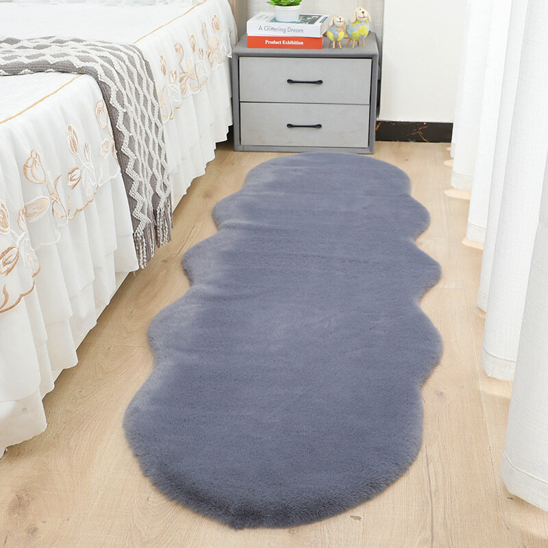 ⭐Коврик у изголовья с искусственным кроличьим мехом и принтом коровы, ковер для гостиной и спальни, коврик для эркера, утолщенный коврик у изголовья, коврик для гардеробной⭐