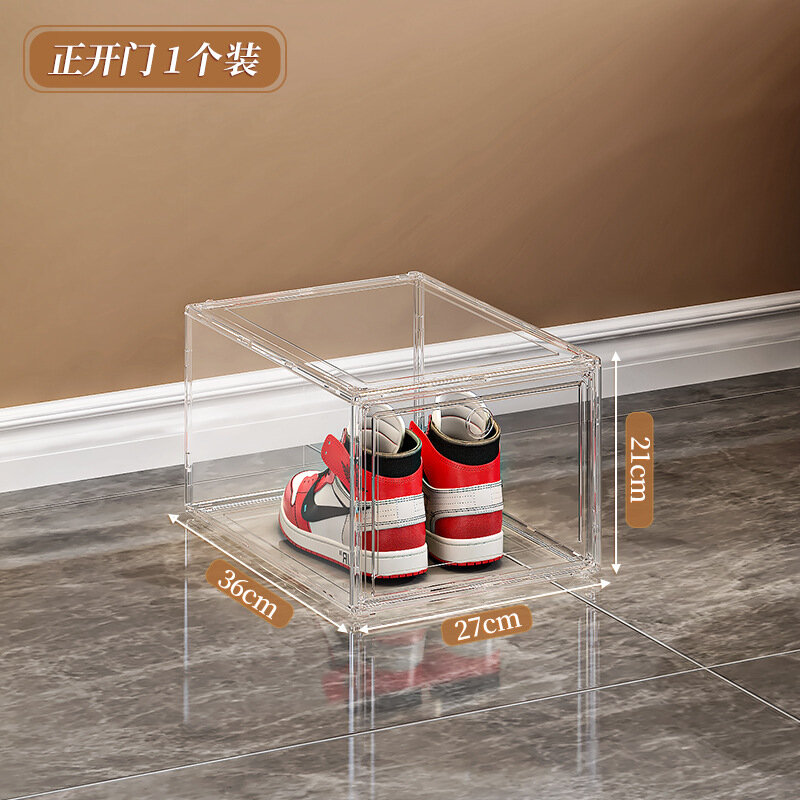 ⭐Акриловая коробка для обуви, прозрачная магнитная коробка для хранения обуви, артефакт для хранения кроссовок, домашняя пылезащитная обувная полка⭐