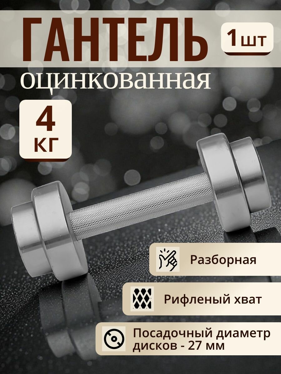 Гантель разборная оцинкованная 4 кг