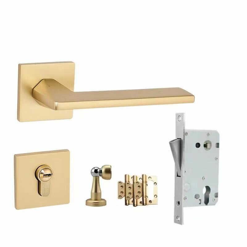 Золотой дверной замок для внутренней спальни, набор дверных замков в американском стиле, магнитный бесшумный дверной замок, ручка для деревянной двери