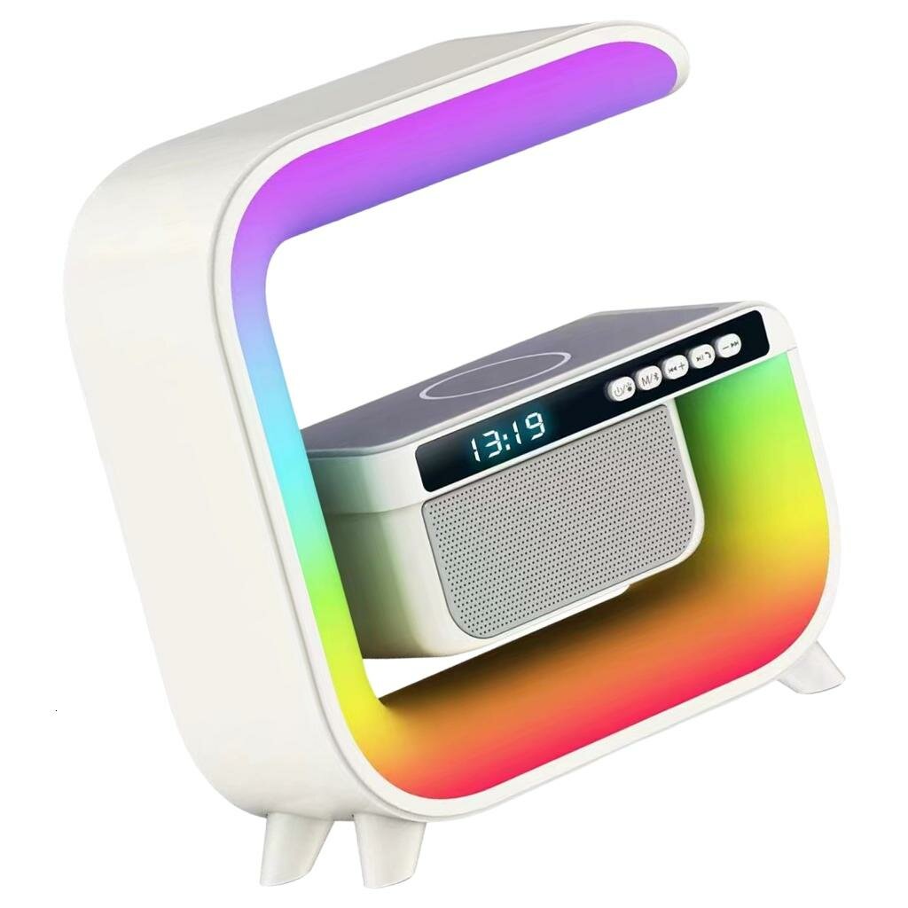 Многофункциональные беспроводные колонки с будильником и подсветкой
