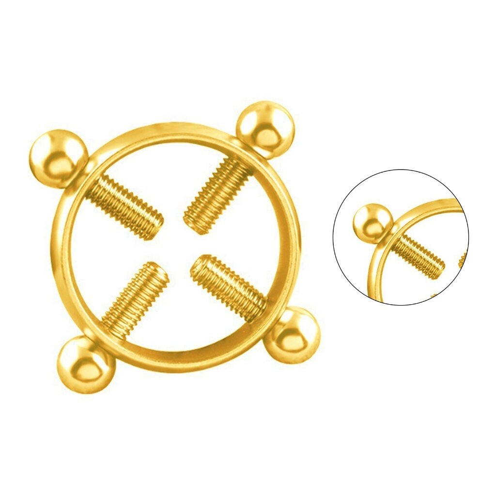 Кольцо для сосков из нержавеющей стали, непористый сексуальный зажим для сосков для взрослых-золото