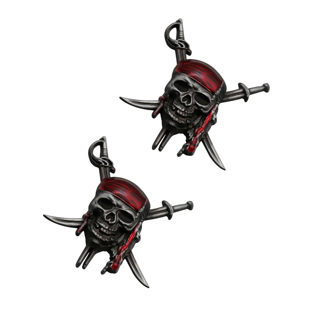 1 Пара 3D Череп Металлическая Автомобильная Наклейка Всепогодная Автоматическая Эмблема для Автомобиля Грузовика Универсальная Клейкая Наклейка Простая Установка