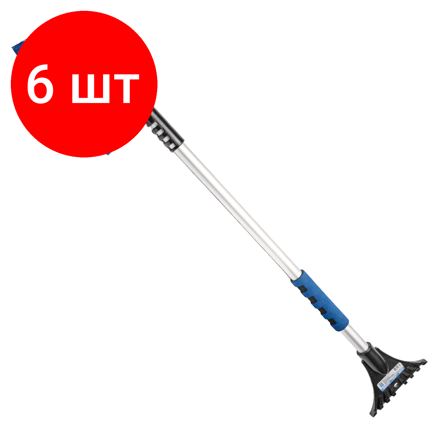 Комплект 6 шт, Щетка со скребком для снега автомобильная, мягкая щетина, 88 см, OKTAN FLAP, А3-01-34