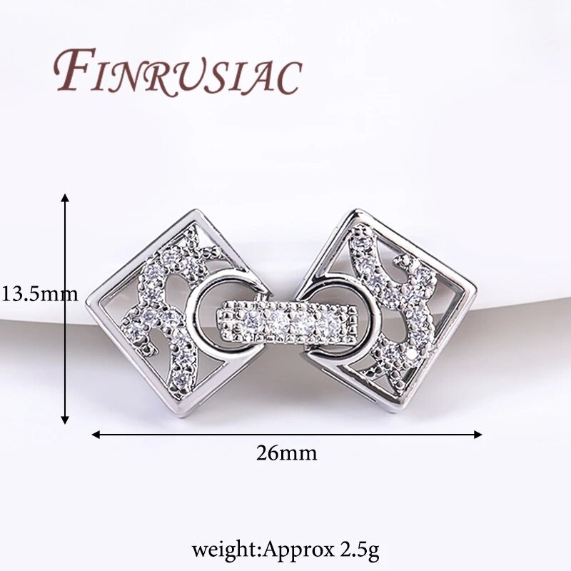 Позолоченные замки для браслетов FINRUSIAC, 2 штуки 2 pieces, Rhodium Plated