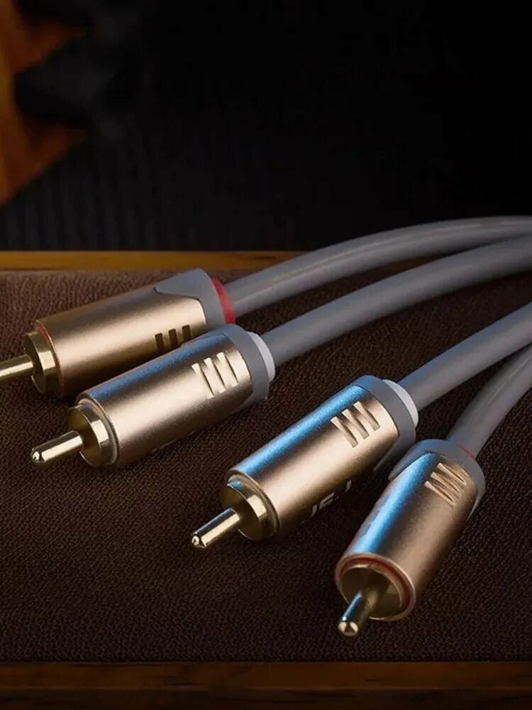 Аудиокабель RCA/RCA, 1.8 м, серый