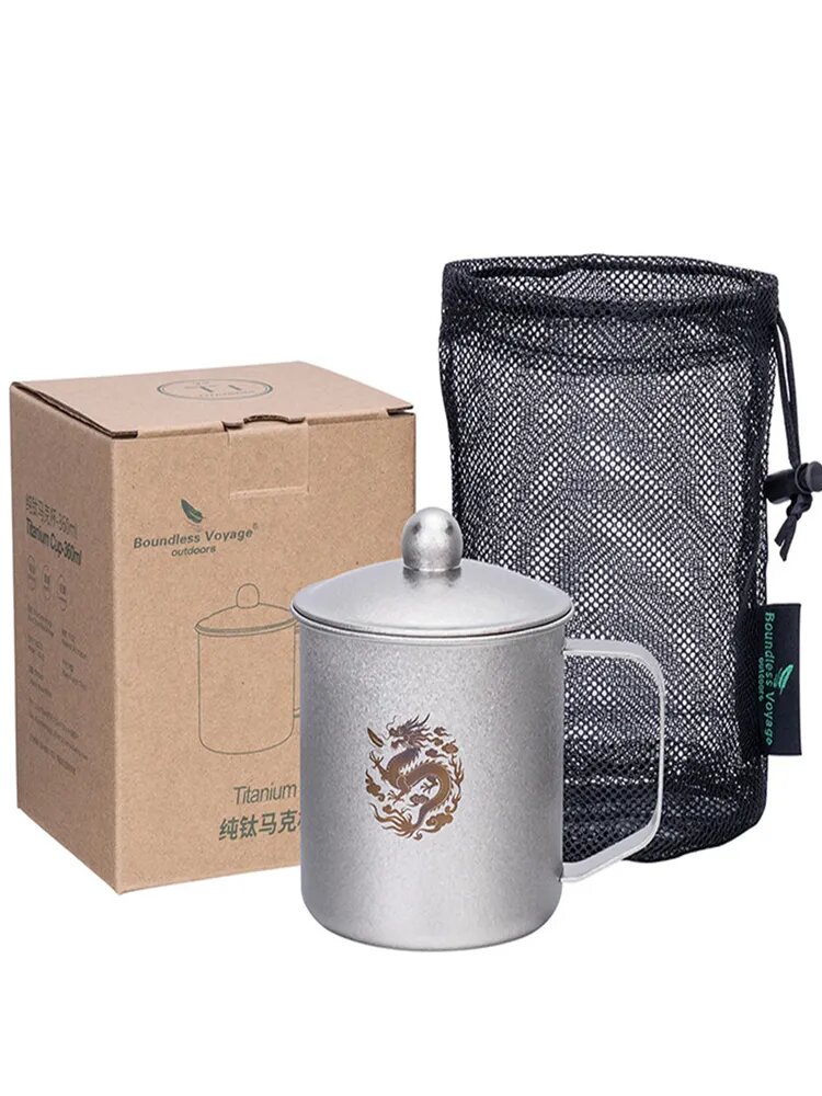 Кружка из титана, с крышкой, 360 мл, не влияет на вкус напитков, идеальна для путешествий и подарка
