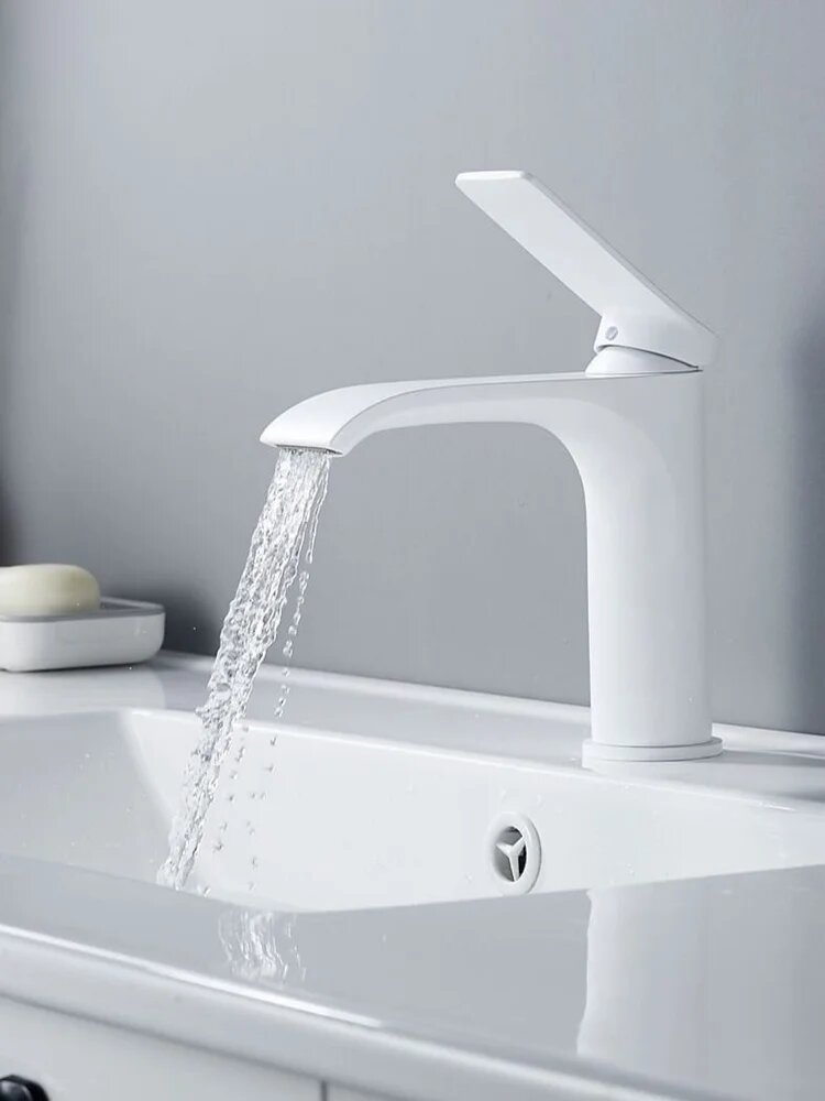 Смеситель для раковины/умывальника Shevanik S4101C, белый