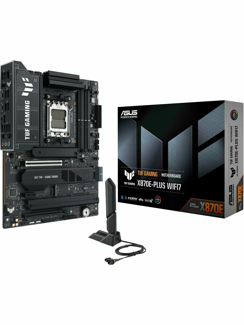 ASUS TUF GAMING X870E-PLUS WIFI (AM5, AMD X870E, DDR5,256 ГБ, ATX 24 pin), 90MB1M70-M0EAY0
