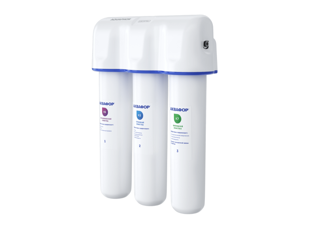 Фильтр под мойкой встраиваемый Аквафор Кристалл А, 1/2" белый 1/2"