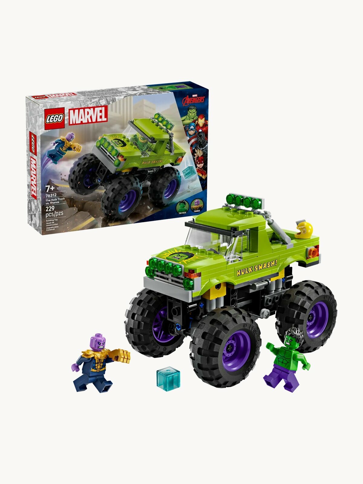 Конструктор LEGO Super Heroes 76312 Халк на внедорожнике против Таноса, 229 дет.