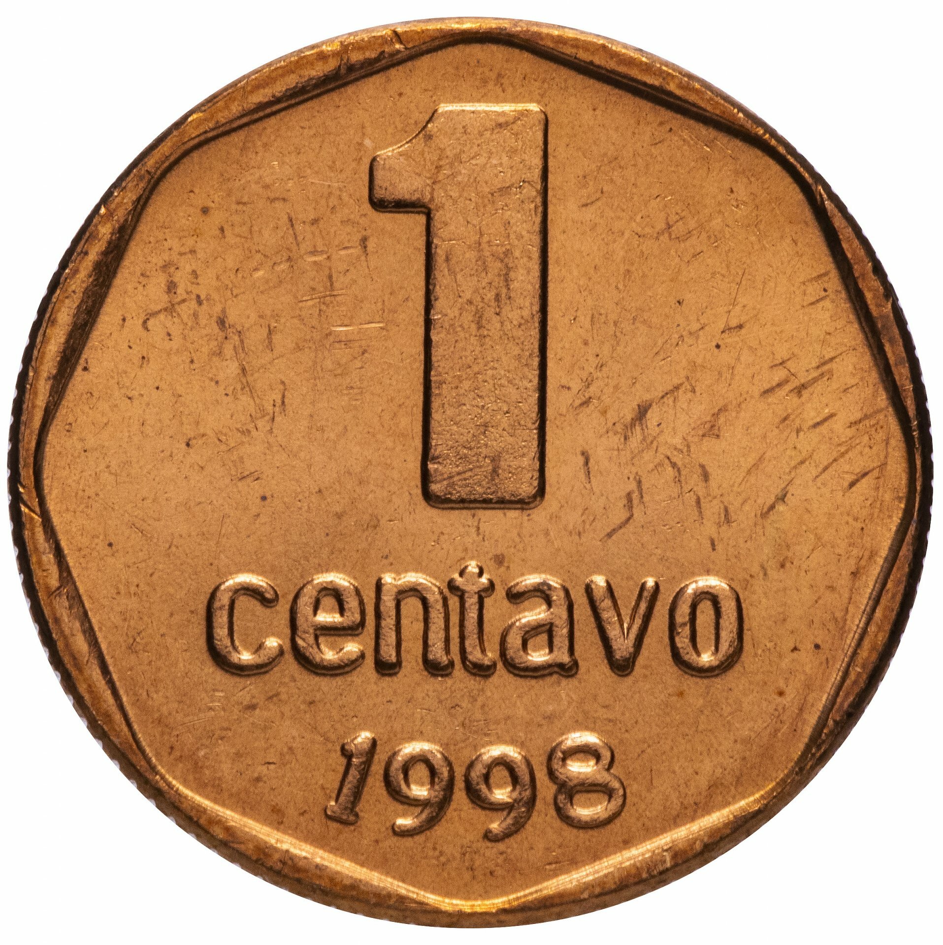 Аргентина 1 сентаво centavo 1998, Бронза, в сохранности AU-UNC