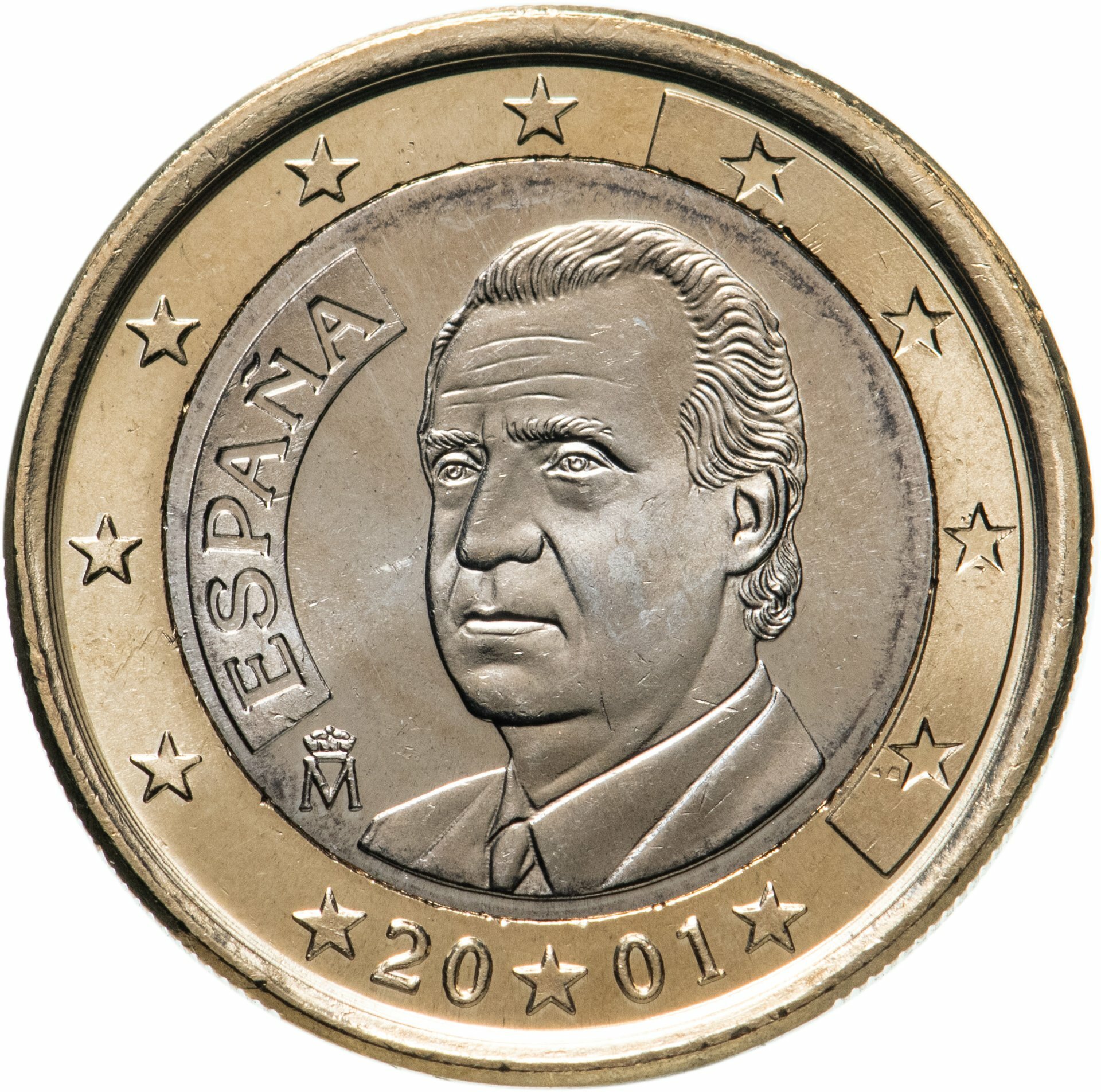 Испания 1 евро 2001, Биметалл, в сохранности UNC