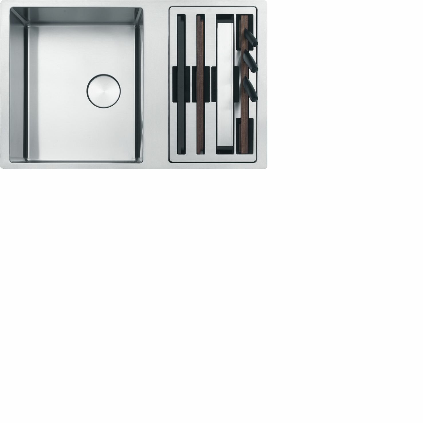 Franke Box Center BWX 120-41-27 кухонная мойка из нержавеющей стали AISI 304, подстольный монтаж, c набором аксессуаров