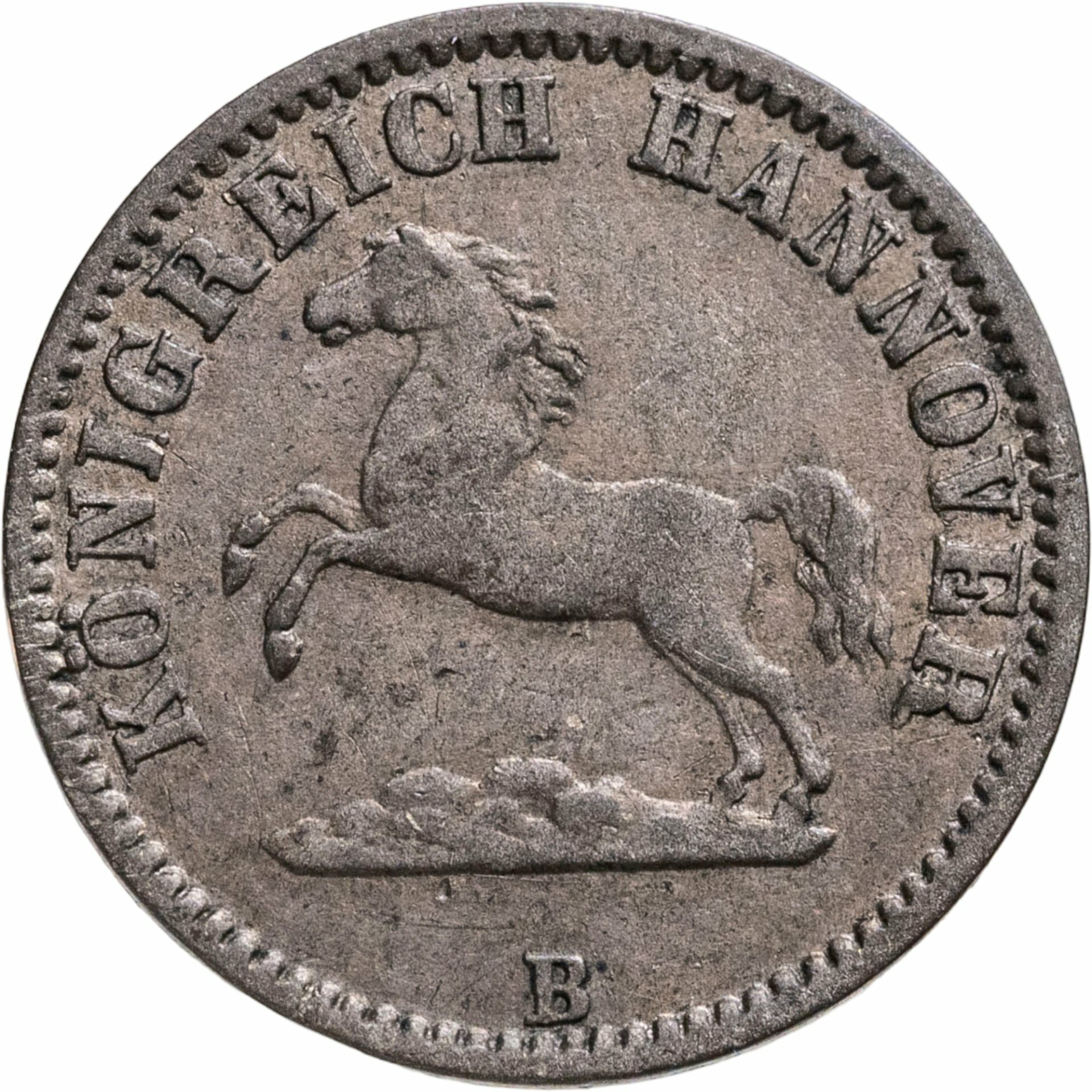 Германия, Ганновер 1/2 гроша 1858, Серебро 220, в сохранности XF