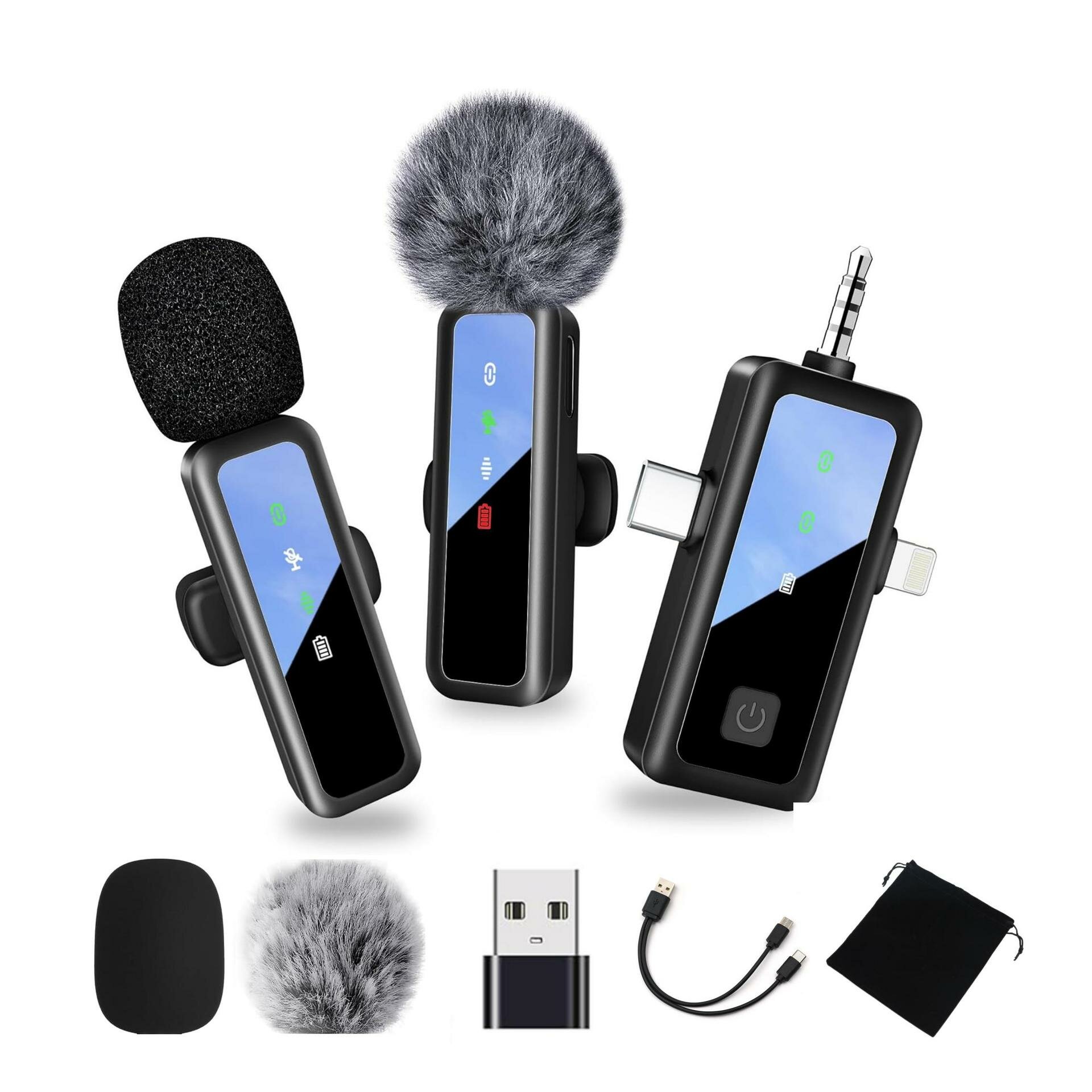 Беспроводной петличный микрофон H65 3-в-1 для наружной прямой трансляции с шумоподавлением, поддерживающий съёмку с камеры