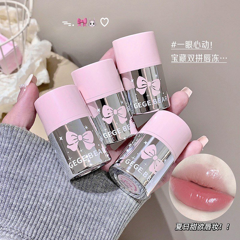 Помада зеркальная + глянцевый блеск для губ 2цвета, 2в1 Тон3